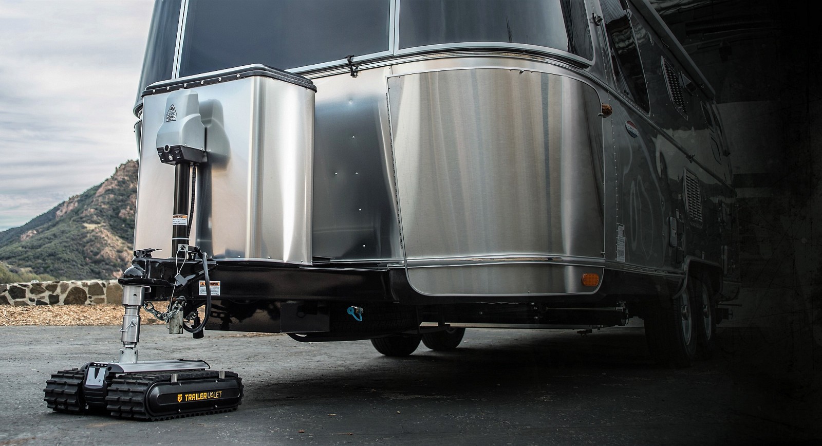 A mini-robot from the company “Trailer Valet” acts as a tractor for a ...